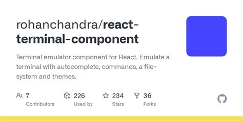 Github Rohanchandra React Terminal Component Terminal Emulator
