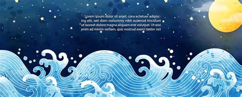Premium Vector Ocean In The Thai Art And Watercolors Style With Full