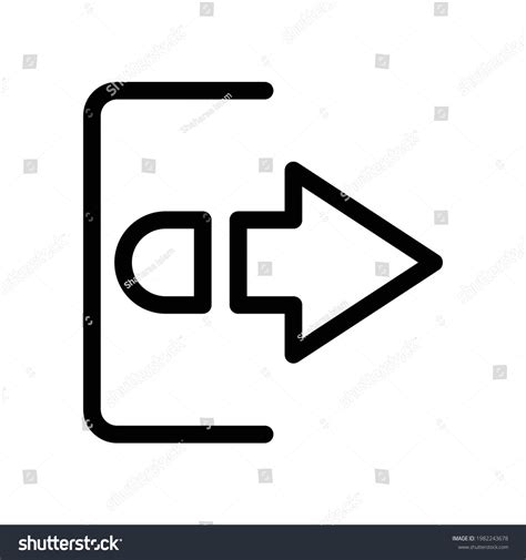 Exit Arrow Icon Line Vector Graphics Stock Vector Royalty Free Shutterstock