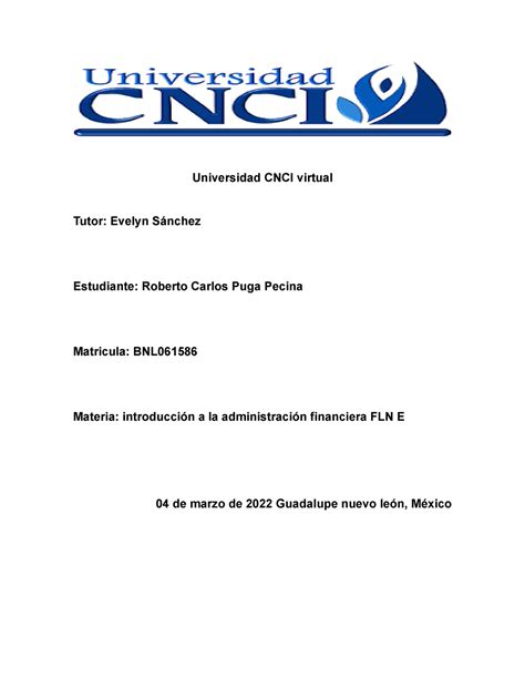 Proyecto Modular Introducción a la administración financiera