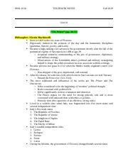 PHIL Textbook Notes Docx PHIL TEXTBOOK NOTES Fall Unit The Prince Pp