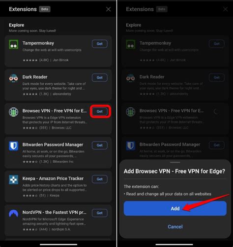 Microsoft Edge на Android получил поддержку расширений Chrome «пасет
