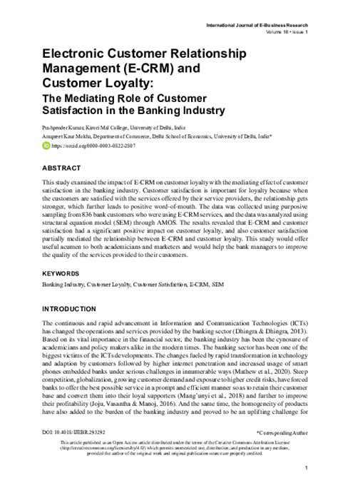 Pdf Electronic Customer Relationship Management E Crm And Customer