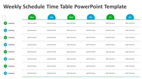 Weekly Schedule Time Table Powerpoint Template Ppt Template