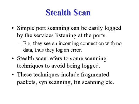 Port Scanning Introduction Port Scanning Techniques That Attackers
