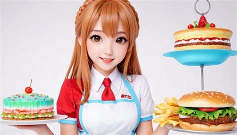 Premium Photo Artistic Anime Picture Of A Young Girl Waitress