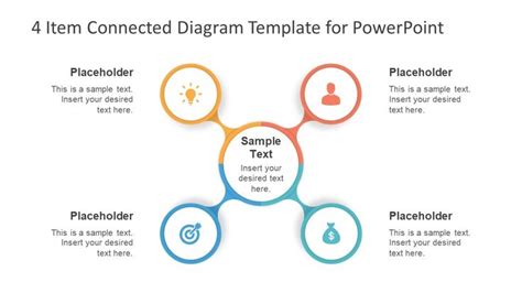 4 Item Connected Diagram Template For Powerpoint Slidemodel