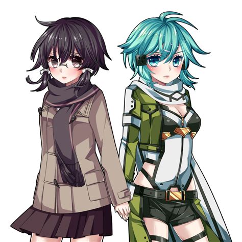 Safebooru 2girls Asada Shino Atobesakunolove Black Hair Blue Eyes
