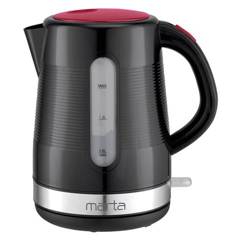 Чайник пластиковый MARTA MT-4634 черный/красный 39332 - выгодная цена ...