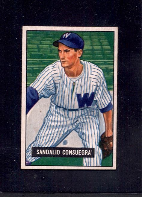 1951 Sandalio Sandy Consuegra Bowman 96 Senators Rookie Baseball Card — Rsa