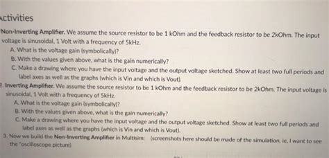 Solved For This Assignment We Have The Non Inverting