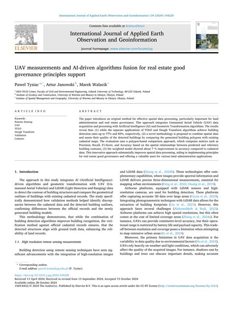 Pdf Uav Measurements And Ai Driven Algorithms Fusion For Real Estate
