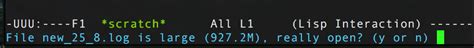 emac to open a large file error memory exhausted use c x s then exit