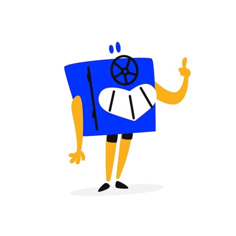 Ilustração de um personagem seguro de desenho animado bonito Vetor Premium