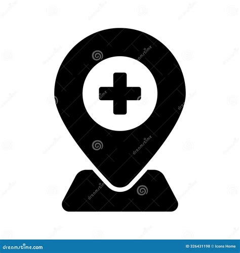 Medical Sign Inside Map Pin Denoting Concept Icon Of Hospital Location