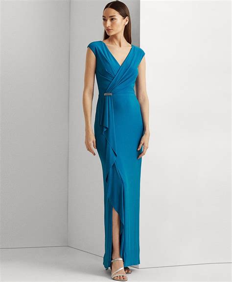 Lauren Ralph Lauren Ruffle Trim Jersey Gown Macys