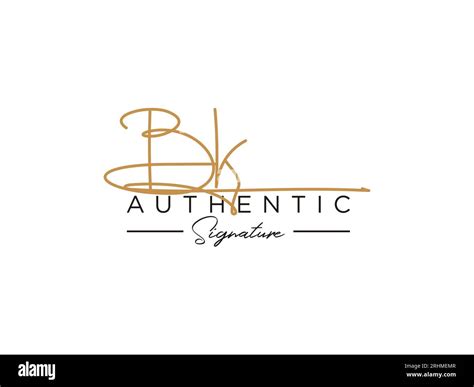 Bk Signature Logo Template Vector Stock Vector Image And Art Alamy