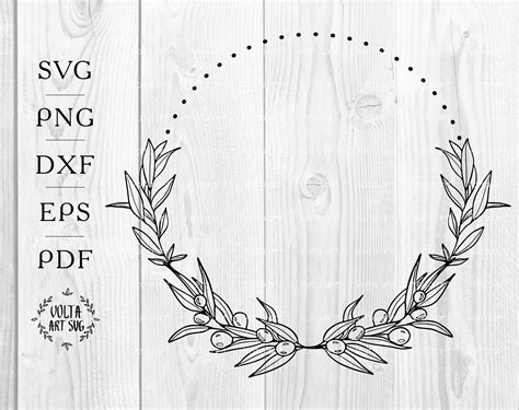 Olive Wreath Svg Wedding Wreath Svg Botanical Svg Olive Etsy