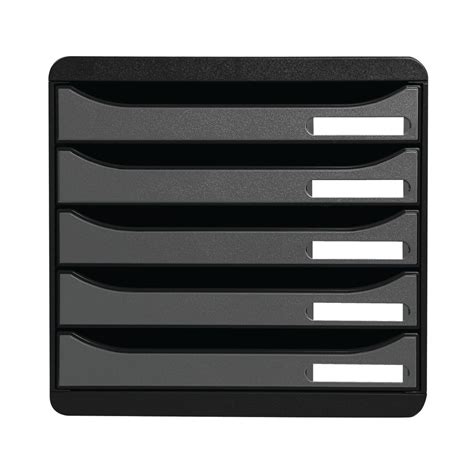 Exacompta Big Box Plus Drawer Unit Metallic Black Metallic Silver 309738d