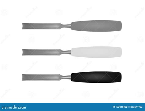 The Chisel Is Semicircular On A Tree Chisel In The Vector On A White