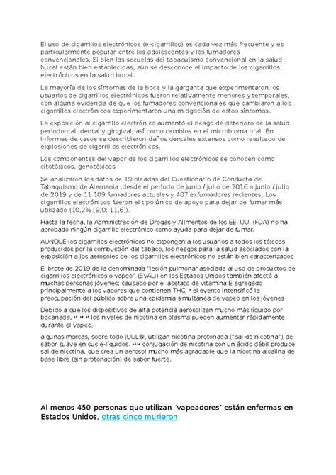 El Uso De Cigarrillos Electrónicos El Uso De Cigarrillos Electrónicos
