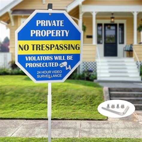 Leifide 12 Pcs No Trespassing Signs Private Property Metal