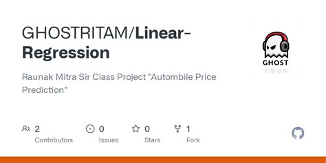 Github Ghostritam Linear Regression Raunak Mitra Sir Class Project Autombile Price Prediction