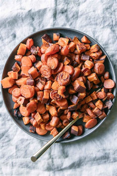 Roasted Sweet Potatoes And Carrots Easy Tasty Sheetpan Side Dish