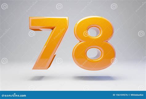 number 78 3d orange glossy number isolated on white background stock illustration
