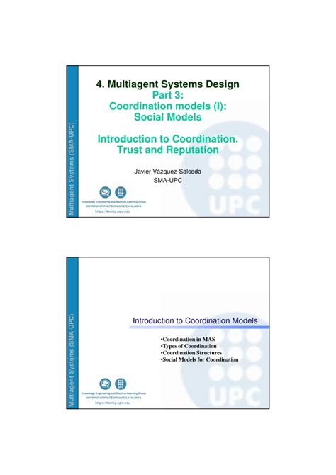 Pdf 4 Multiagent Systems Design Part 3 Coordination Models I Pdf Document 875752