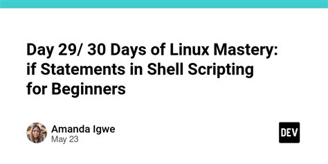Day 29 30 Days Of Linux Mastery If Statements In Shell Scripting For