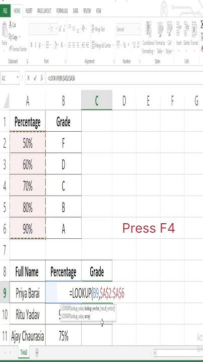 how to use lookup function in excel how to give grades in excel