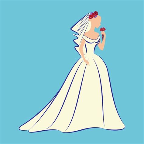 Uma Imagem Dos Desenhos Animados De Uma Noiva Em Um Vestido De Noiva