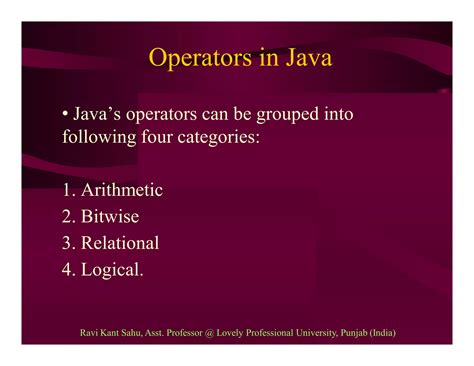 Operators In Java Pdf Programming Languages Computing