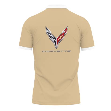 3D Printed Chevrolet Corvette Nct Nh Polo Shirt Ver 1 Beige