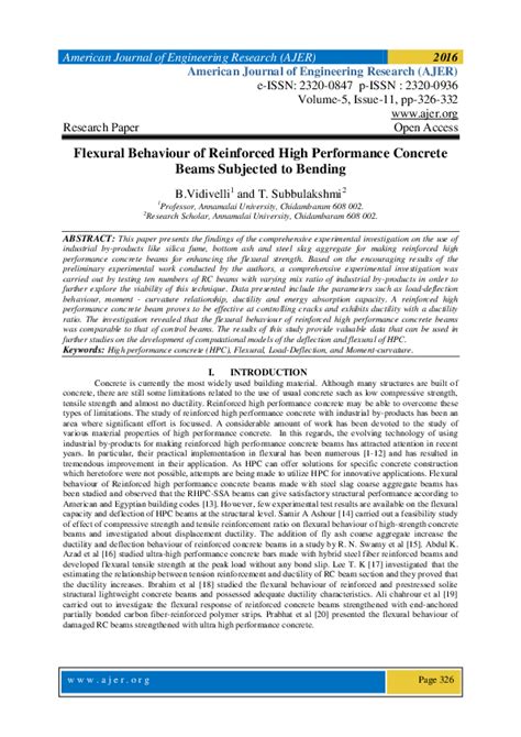 Pdf Flexural Behaviour Of Reinforced High Performance Concrete Beams