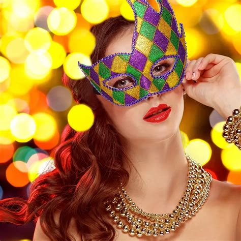 2pcs Glitter Mardi Gras Masquerade Masks Party Prom Accessories For Men
