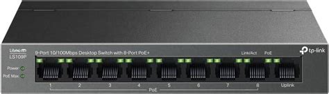 Tp Link 9 Port 10 100mbps Desktop Switch With 8 Port Poe Plug And Play Auto Recovery Silent