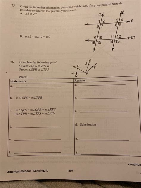 solved given the following information determine which