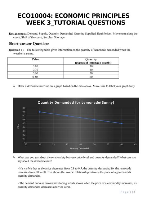 Week 3 Assignment Tutorial Questions Eco10004 Economic Principles Week 3tutorial Questions