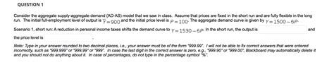 Solved QUESTION Consider The Aggregate Supply Aggregate Chegg