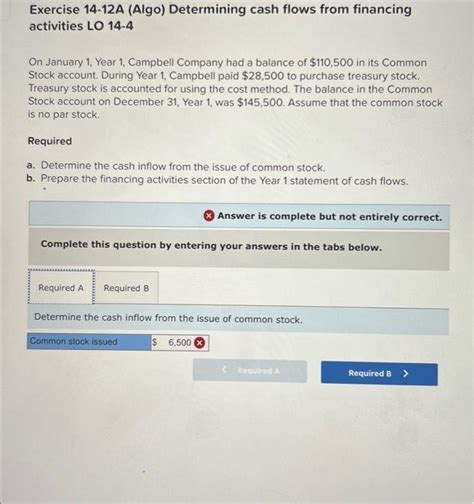 exercise 14 12a algo determining cash flows from