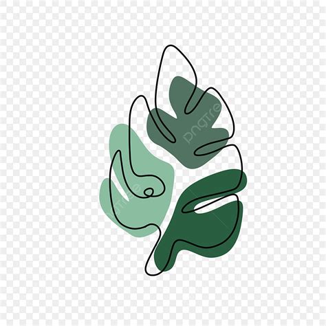 Abstrack Shape Png Picture Line Art Drawing Of Leaf With Abstrack