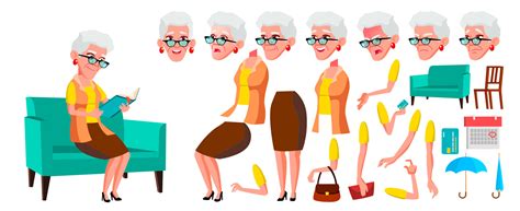 Old Woman Vector Senior Person Portrait Elderly People Aged