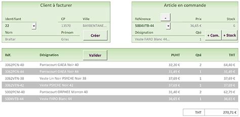 Valider et éditer la facture PDF en VBA Excel