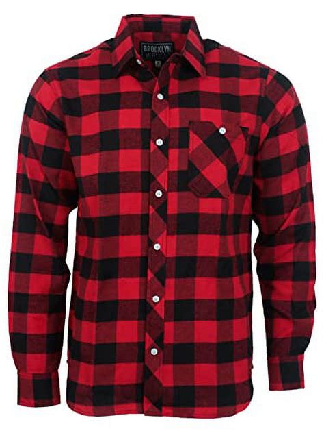 Brooklyn Vertical Unisex Flannel Plaid Button Down Long Sleeve Shirt