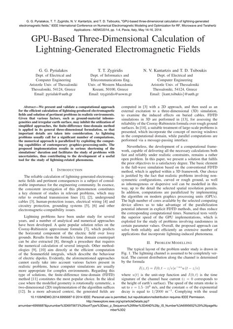 Pdf Gpu Based Three Dimensional Calculation Of Lightning Generated
