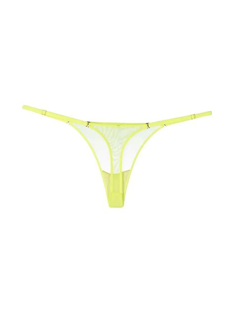 Maison Close Low Rise Sheer Thong Yellow Farfetch Uk