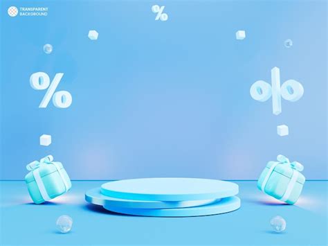 블루 제품 디스플레이 연단 3d 렌더링 그림 무료 Psd 파일