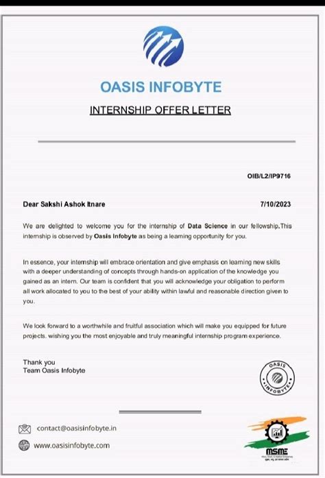 connections opportunity datascience intern oasisinfobyte sakshi